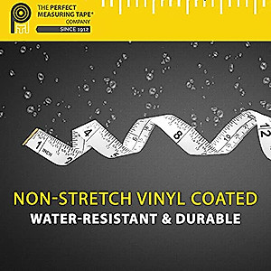 Perfect Measuring Tape All-Purpose 60 Inch Double Sided Fractional Inches and Millimeter/Centimeter Tape Measure TR-16-frac (60 inch White)