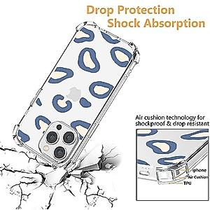 OFQKOAKS Cartoon Blue Cow Case for iPhone 13,Cute Funny iPhone 13 Soft Clear Four Corner Anti Fall Case for Girls Women