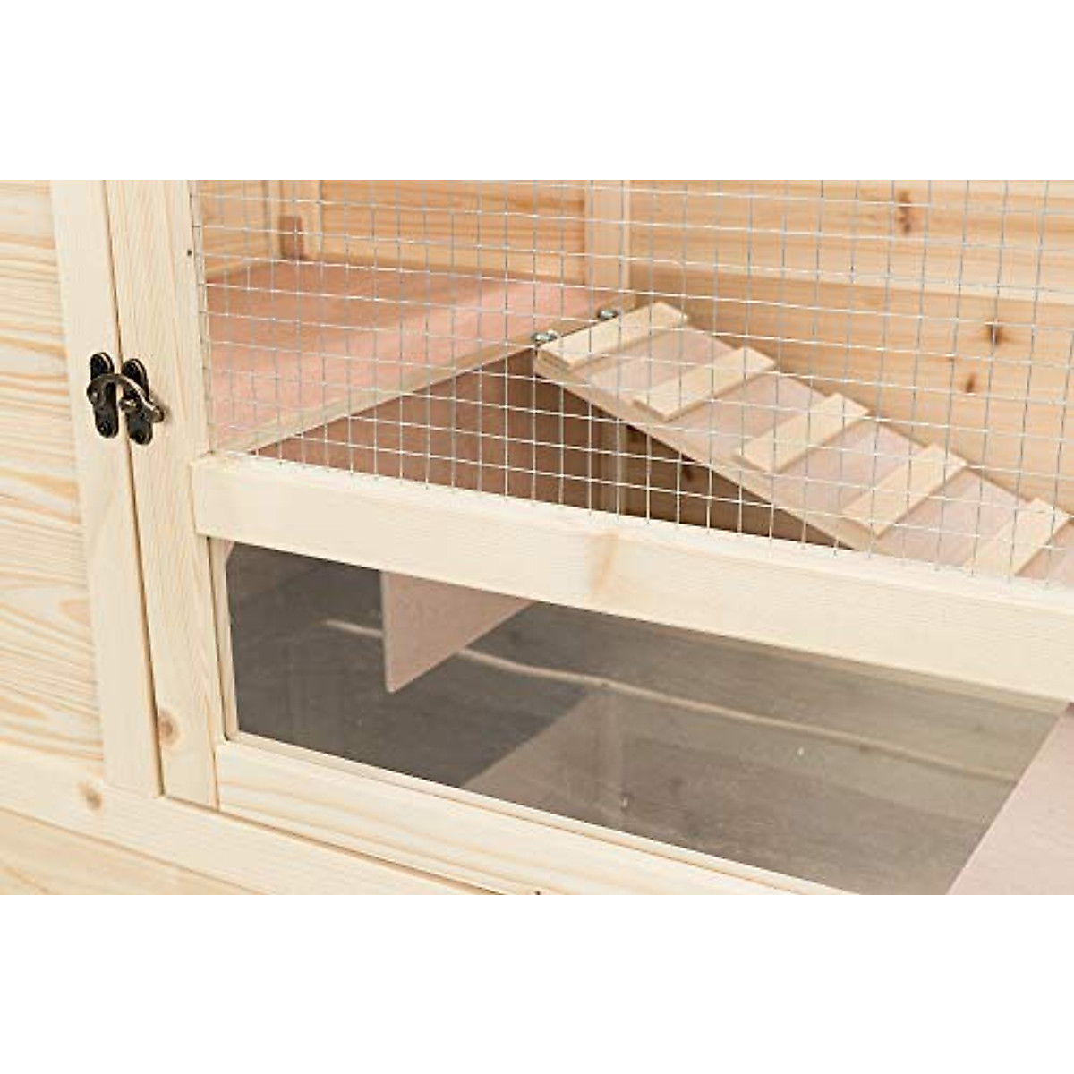 TRIXIE Natura X-Small Indoor Rabbit Hutch, Pet House for Rabbits and Guinea Pigs, Bunny Cage on Wheels, Pull Out Tray