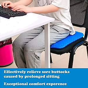 Renyqatt Gel Seat Cushion,with Non-Slip Cover,1.65inch Double Thick Office Chair Seat Cushion,Breathable Honeycomb Pain Relief Sciatica Egg Crate Cushion for Office Chair Car Wheelchair