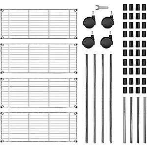 YSSOA 4-Tier Heavy Duty Storage Shelving Unit,Chrome,36L x 14W x 54H inch,2-Pack