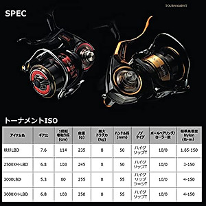 Daiwa ISO 2500XH-LBD Isho LB Reel, 22 Tournament, Black (00066011)