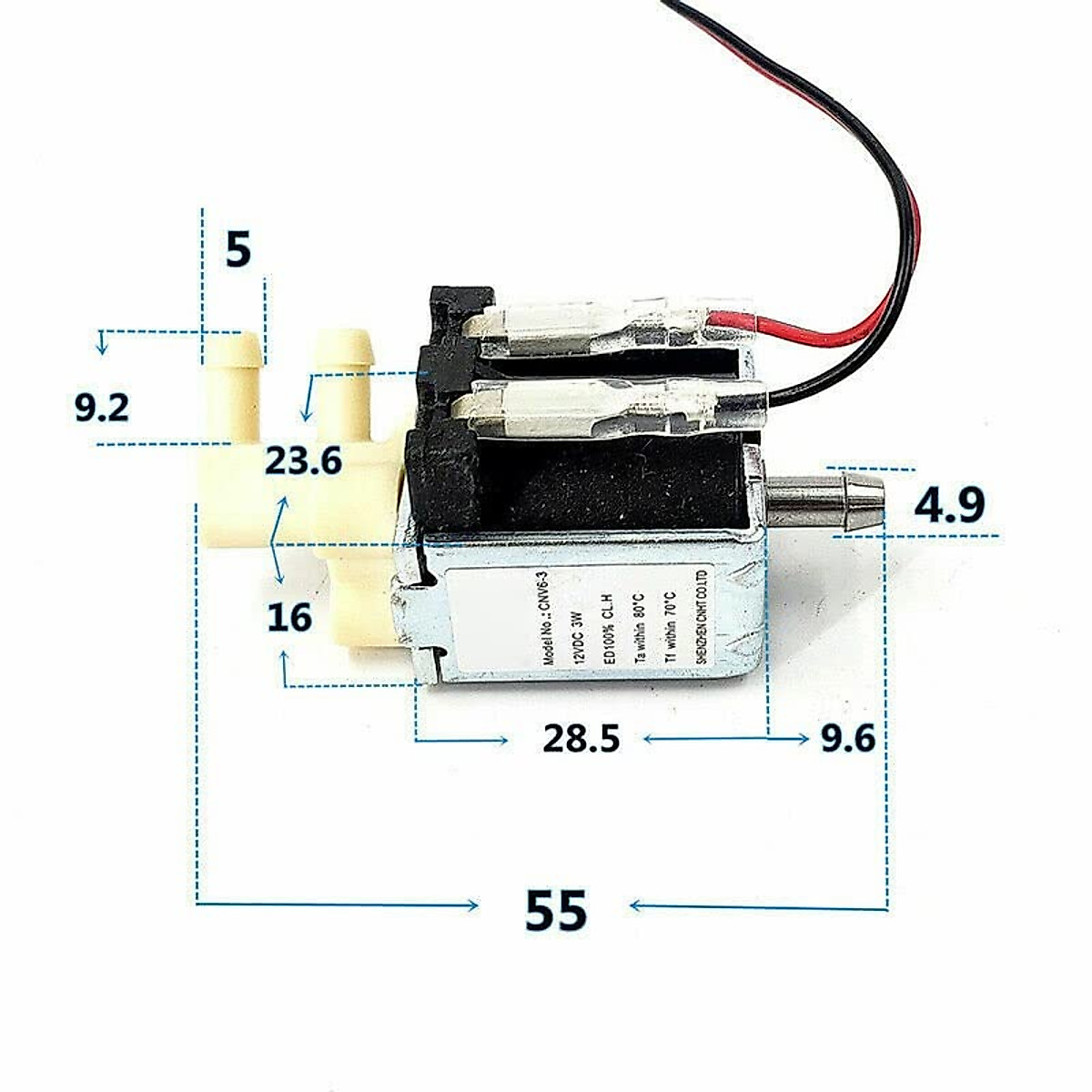 Submersible Sump Pump 12V 2-Position 3-Way Mini Electric Solenoid Valve N/C Flow Control Switch Valve Transfer Pump