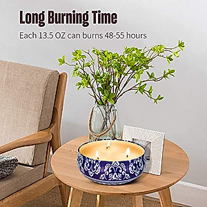 Citronella Candles Outdoor and Indoor 3 x 13.5 Oz,3 Wick Scented Candles Gift Set,Aromatherapy Candles Natural Soy Wax Candle in Portable Travel Tin 3 Pack