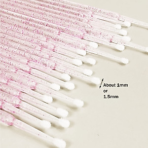 ZYIGYI 500 PCS Disposable Micro Cotton Swabs Brush Applicators, Microswabs for Eyelash Extension, Lips Mascara Wands 5 Color