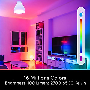 U-tec Smart Light Bulbs, 1100 Lumen, 90+CRI WiFi Mesh & Bluetooth Color Changing A19 Light Bulb, 16 Million DIY Colors RGB Light Bulbs, Work with Alexa, Google Assistant Home App, 2 Pack