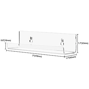 ECOSEAO Mini Floating Shelves 7 inch Invisible Small Display Shelf Clear Acrylic Floating Wall Shelf for Smart Action Figures Home Display
