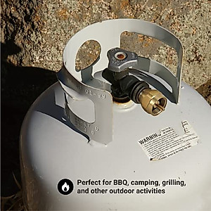 Flexzion Propane Refill Adapter Lp Gas 1 Pound Cylinder Tank Coupler Quick Connect Attachment for Hot Dog Cart Hunting Camping RV Camper Stove Grill BBQ Patio Heaters