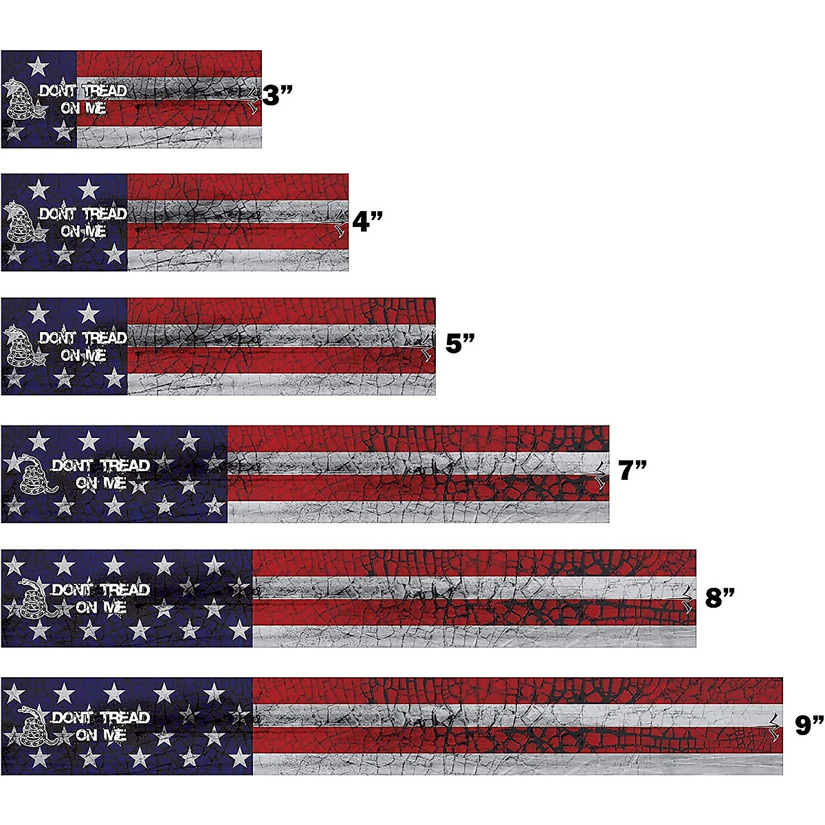 White Water Archery Non-Laminated American Flag Don't Tread on Me Gadsden Arrow Wraps 15pc Choose Length Width (7.75)