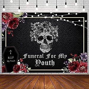 Sendy SENDY 7x5ft Funeral for My Youth Backdrop Death to My Twenties Birthday Party Decorations RIP to My 20s Banner Pink One Size