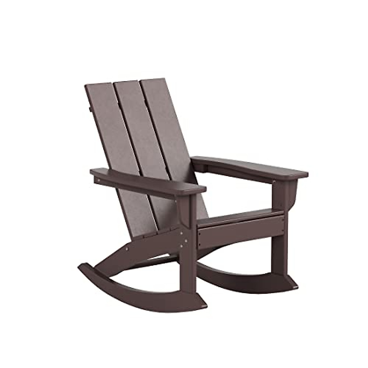WO Home Furniture Adirondack Rocking Chair Set of 2 PCS Patio All-Weather and UV Protection for Any Outdoor Spaces (Dark Brown)