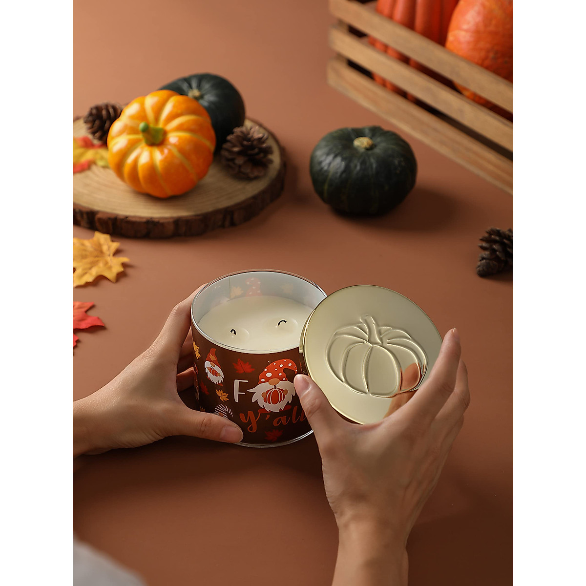 Fall Candle,Pumpkin Spice Candle, Pumpkin Scented Candle，Autumn Large 3 Wicks for Home Decor, 14 oz