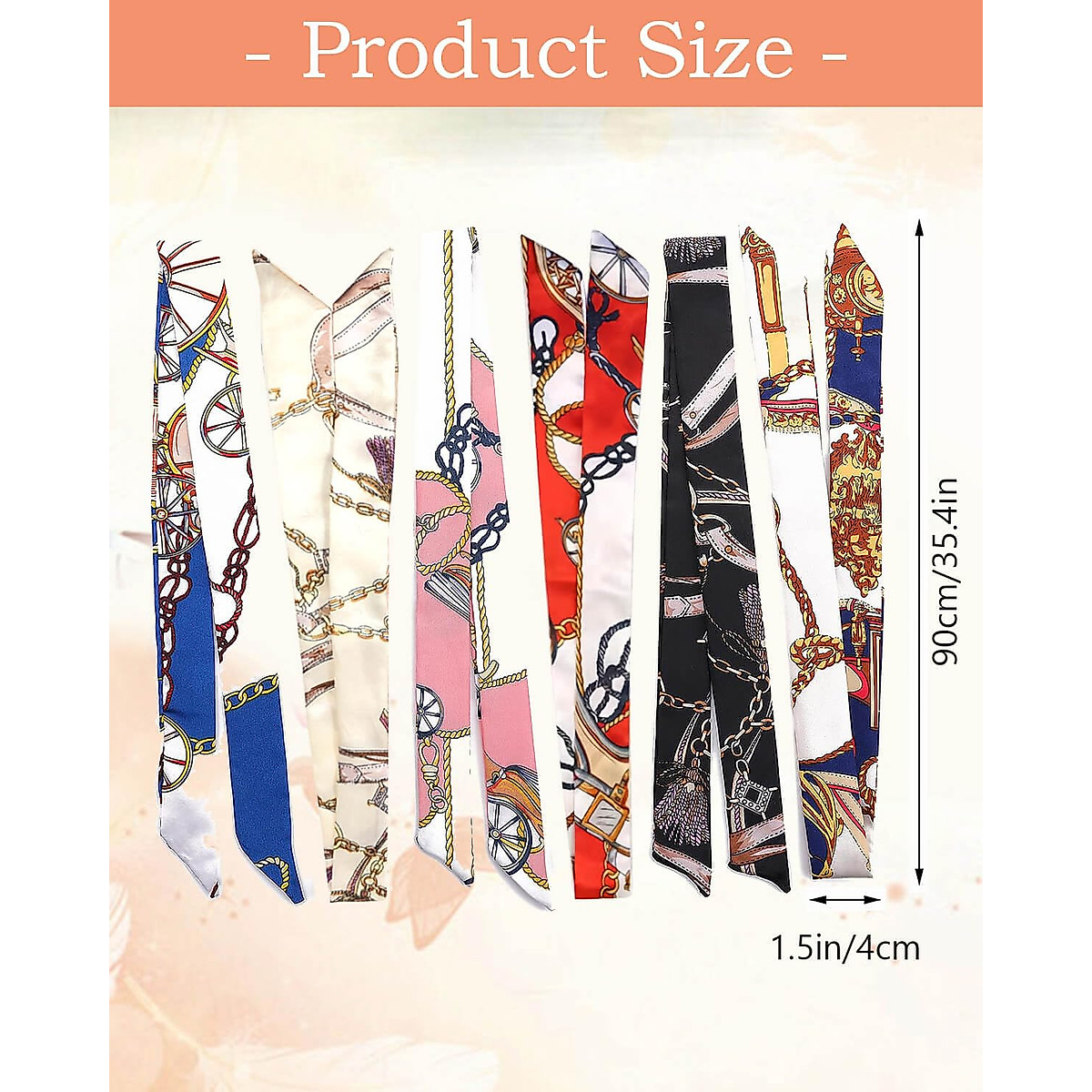 JELIEE 6 Pack Scarf Bags for Women Handbag Scarfs Band Narrow Scarf Hair Neck Scarf Neckerchief Scarf Head Wrap Fashion Gifts for Women