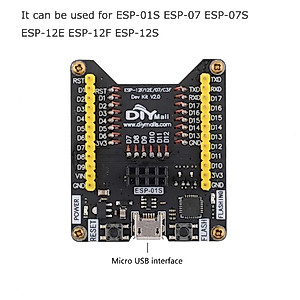 Stemedu ESP8266 ESP-12F ESP-07S ESP-12S Burning Fixture Development Board Test Board Flash Downloader + ESP8266 ESP-F Serial Wireless WiFi Transmission Module (Pack of 5pcs)