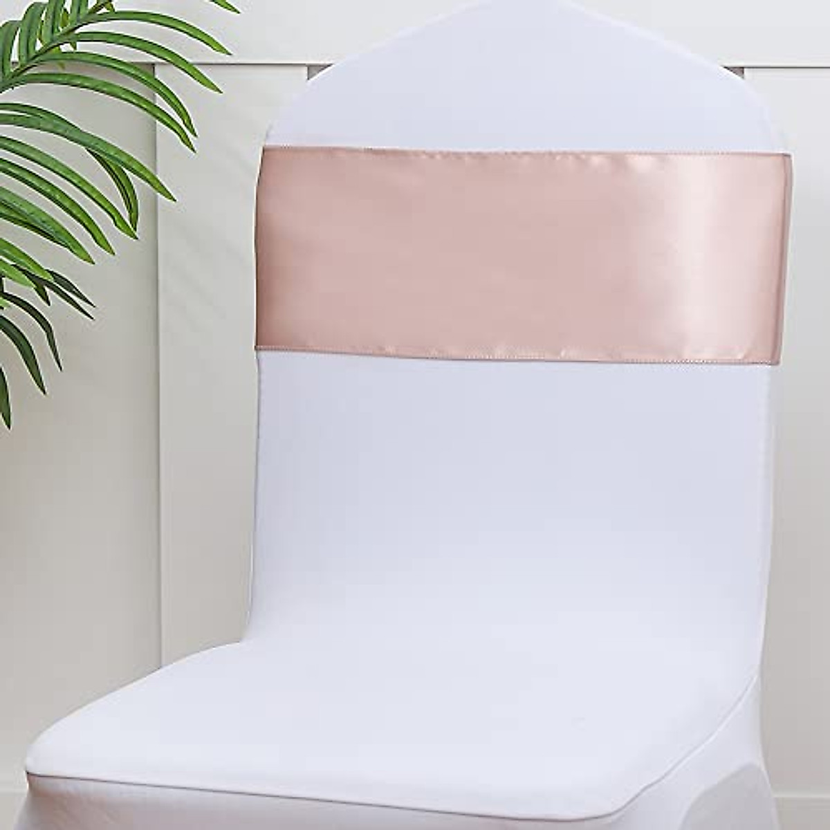 Gankar Wedding Chair Sashes Satin Bows 7x108 Inch Party Chairs Accessories Ribbon Knots Ties for Marry Banquet Baby Shower Hotel Restaurant Christmas Decoration Activity (50 Pieces, Blush Pink)