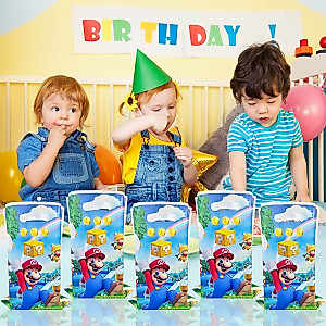 Venanoci 30Pcs Super Bros Mario Party Gift Bags Girl and Boy Birthday Party Supplies Decorates