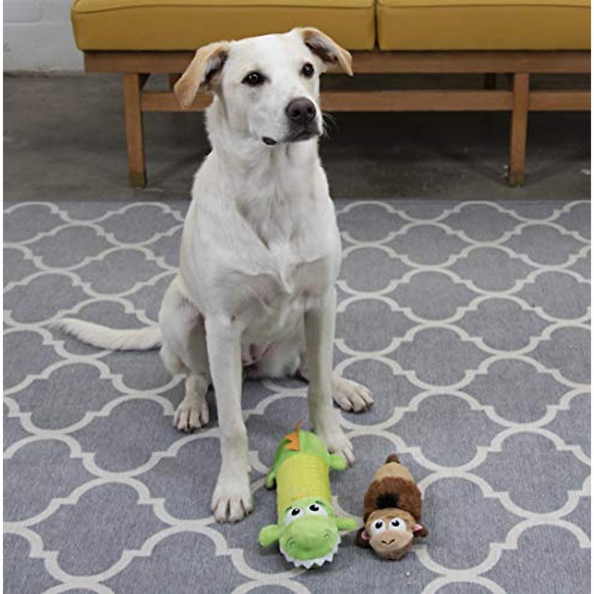 Petstages Stuffing-Free Lil' Squeak Monkey Plush Dog Toy, Small