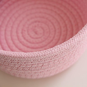 Cafshion Small Toy Basket with Cat Ears, Cute Basket Toy Organizer with Handles Woven Cotton Rope Basket Decorative Basket Nursery Bins & Boxes Gift Basket Empty for Baby Pet Toy Storage