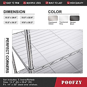 Poofzy Shelf Liners for Wire Shelving, 14 x 36 Inch Shelf Liner for Kitchen Cabinets Non-Adhesive (Rolled 4PK, White)
