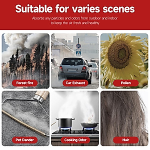 6 Packs H13 True HEPA Replacement Filter R Compatible with HPA100 HPA200 HPA300 Air Puri-fier