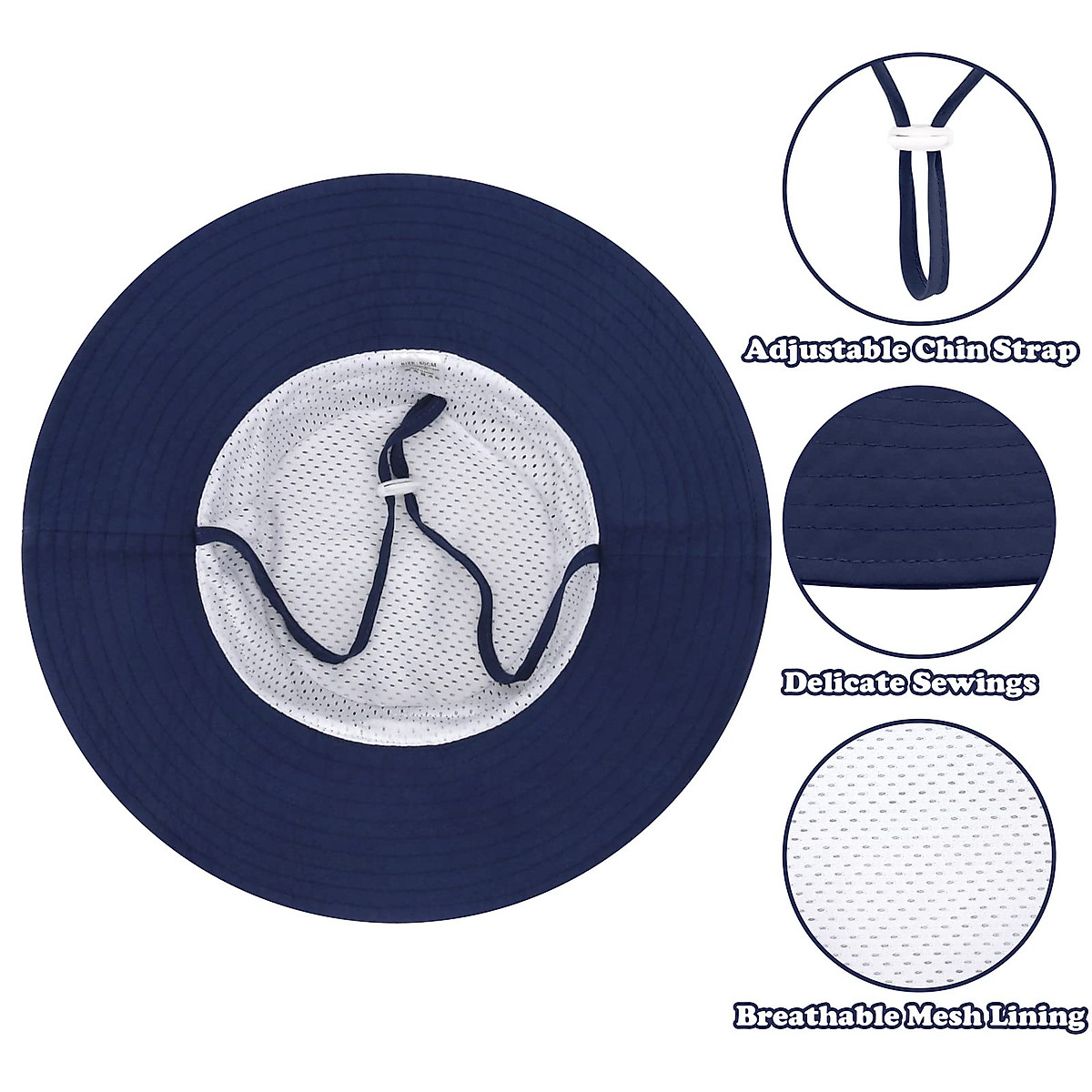 Sarfel Baby Sun Hat Summer Baby Boy Hats UPF 50+ Sun Protection Toddler Hat Bucket for Baby Girl Adjustable Kid Cap Navy 2-5 Years