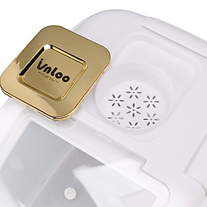 TOPINCN Airtight Rice Storage Container, Bulk Food Container Bin with Measuring Cup, for Rice Flour Cereal Pet Food Storage (5KG)