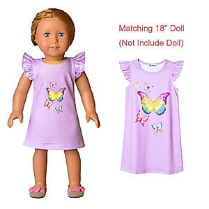 Matching American Girls & Dolls Nightgowns Butterfly Sleepwear Pajamas Dress 6 7