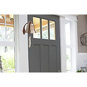 4" Solid Antique Brass Bell Quality Marine Wall Mounted Ship Hanging Bell Perfect for Dinner, Indoor, Outdoor, School, Bar, Reception, Last Order & Church by The Metal Magician