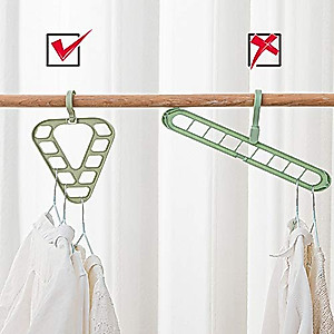 Household Clothes Hanger Storage Rack Drying Rack,9-Hole Magic Clothes Hanger Closet Organizer Space Saving Multi-Function Wardrobe Hanger(Green)