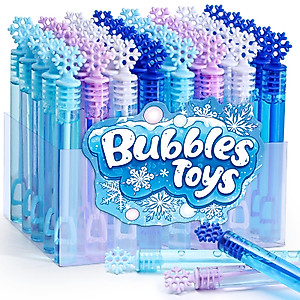 Winrayk 48Pcs Frozen Mini Bubble Wand Bubbles Party Favors for Kids Bubbles Bulk Birthday Gift Toy Prizes Valentine Christmas Wedding Snowflake Bubbles Frozen Party Favors Supplies Goodie Bag Stuffers