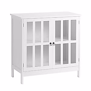 MELLCOM Wooden Storage Cabinet, Sideboard Console, Buffet Cabinet Entryway Kitchen Dining Console Living Room, White