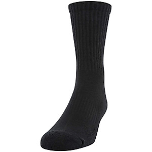 Gildan Men's Active Cotton Crew Socks, 10-Pairs, Black, Shoe Size: 6-12