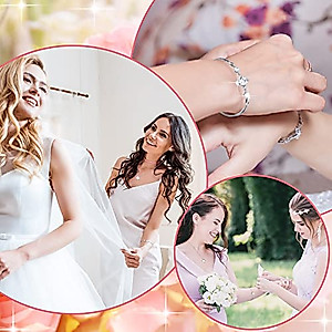 Yinkin 6 Bridesmaid Jewelry Sets for Wedding Will You Be My Bridesmaid Necklace Earrings Bracelet with Card Bridesmaid Proposal Gift (Classic)