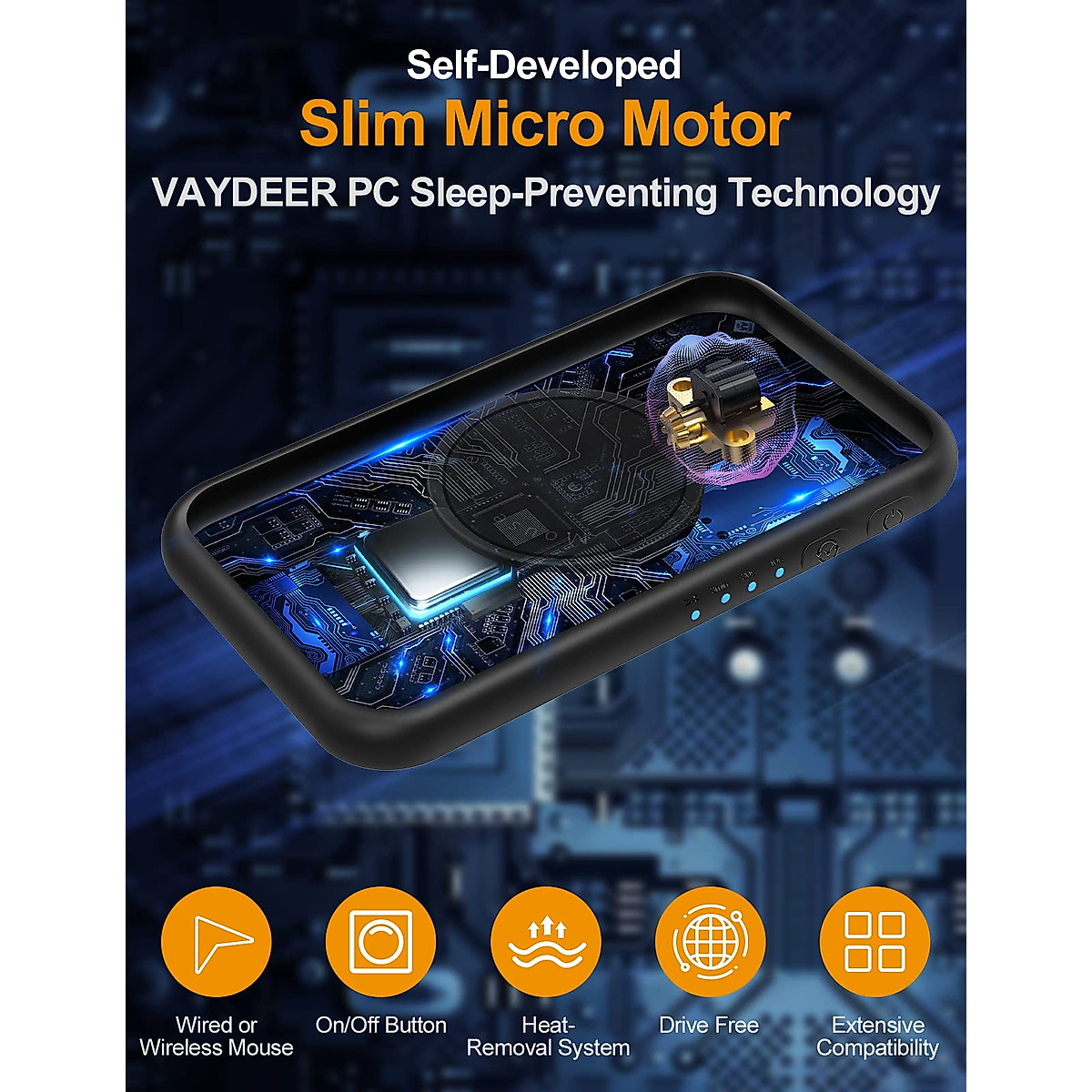 【Ultra-Slim Quiet】STARSIKI Undetectable Mouse Jiggler Interval Timer Adjustable, Mouse Mover with On/Off Switch, Automatic Device to Keep Moving Mouse Wiggler Shaker Clicker Random Movement DriverFree