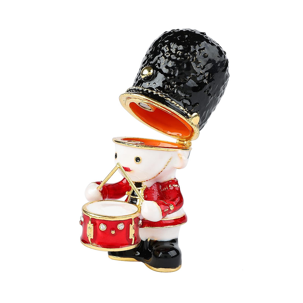 QIFU Hand Painted Big Head Soldier Style Trinket Box Hinged Unique Gift for Home Decor