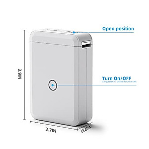 Label Maker Machine with Tape, D110 Portable Bluetooth Label Printer, Small Smart Phone Handheld Sticker Mini Labeler, Easy to Use Inkless Office Home Organization USB Rechargeable