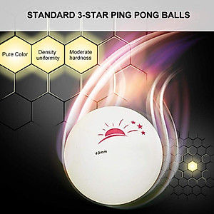 VBESTLIFE Ping Pong Balls with Box, 60 Pcs 3-Star Table Tennis Ball Ping Pong Balls for Competition Training Entertainment(White)