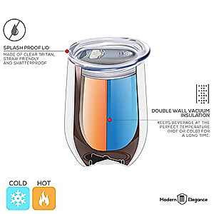 Halloween Tumbler Stemless Wine Glass – 12Oz Wine Tumbler with Straw– Cute Spider Insulated Steel Tumblers Halloween Cup – Spill-Proof, Reusable Halloween Mugs (Modern White - Spider Cider)