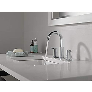 Delta Faucet Nicoli Widespread Bathroom Faucet, Chrome Bathroom Sink Faucet, Bathroom Faucet 3 Hole, Drain Assembly, Chrome 35749LF