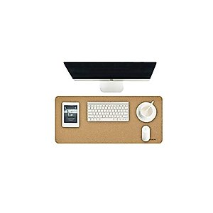 Hagibis Desk Pad, Natural Cork Large Desk Blotter Protector, Superfine Surface Material Dual Sided Desk Writing Mat for Office, Home, Gaming (Cork, 24.4" x 11.8")