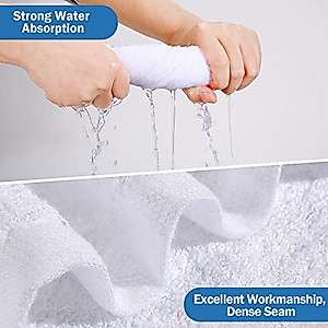 80 Pcs Bamboo Washcloths Towel Bulk 10 x 10 Inch White Washcloths Set Baby Wash Cloth for Bathroom Bamboo Soft Wash Cloths for Face Reusable Absorbent Bathroom Washcloths