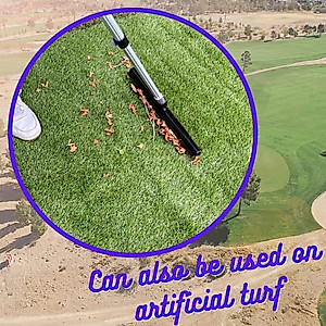 Room Groom PET Carpet Rake and Groomer with Telescoping 54 Inch Adjustable Handle, Rugs, and Artificial Turf, Purple Grip, Black/Purple