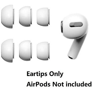 JNSA Replacement Ear Tips for Air Pods Pro,Air Pods Pro Earbuds Covers AirPod Pro Earbuds Tips Ear Caps, Silicone Eartips S/M/L 3 Size 3 Pairs, White