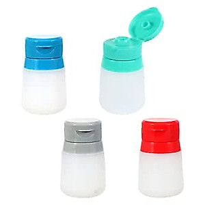 Small Travel Food Dressing Storage Silicone Bottle Containers, 3-ct Set- Green, Red, Blue