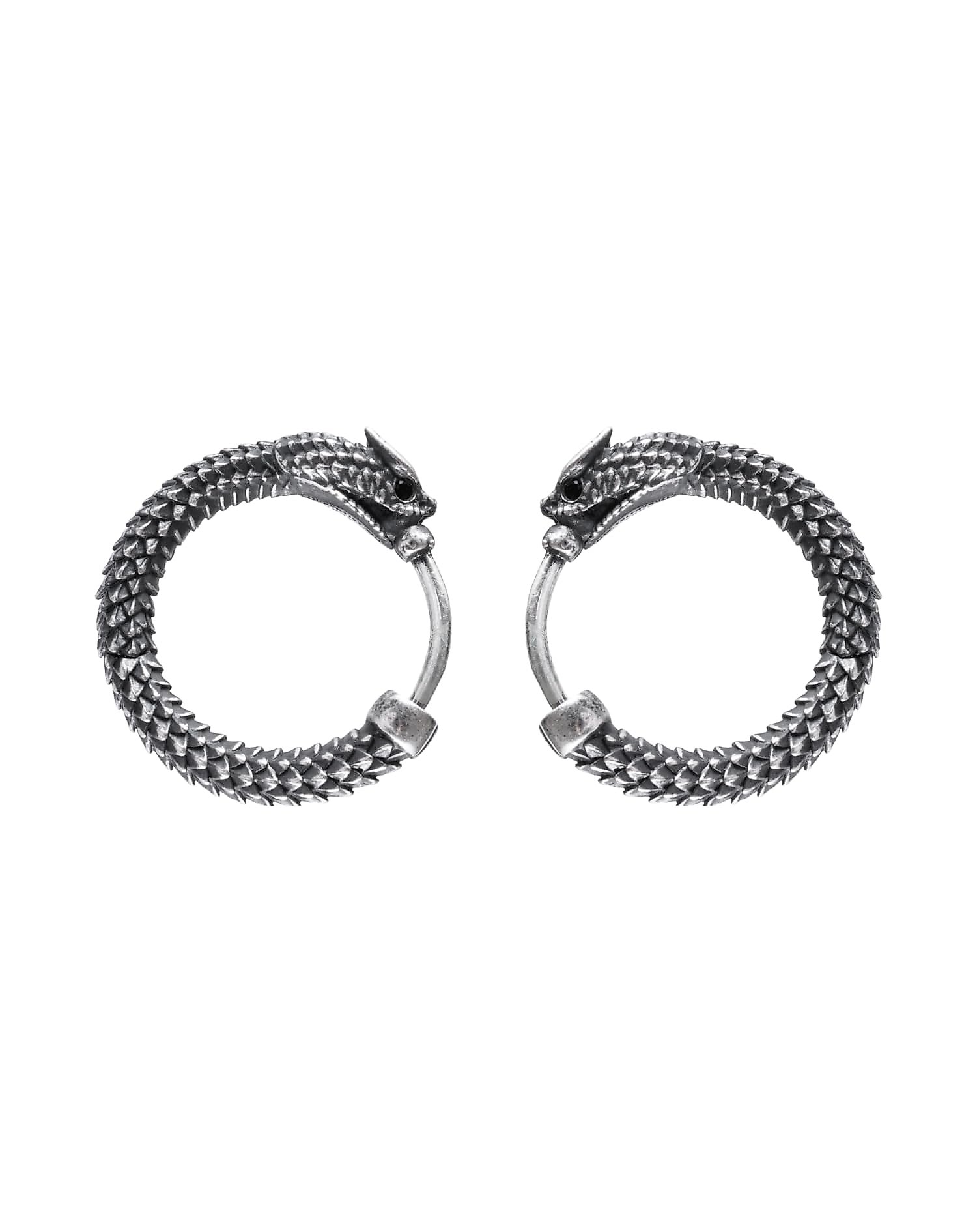 COPPERTIST.WU Ouroboros Earrings Small Huggie Hoop Earrings 925 Sterling Silver Earrings Hypoallergenic for Men Women