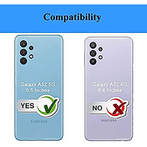 Galaxy A32 5G Case, Samsung A32 5G Case with HD Screen Protector, Androgate Military-Grade Ring Holder Kickstand 15ft Drop Tested Shockproof Cover Phone Case for Samsung Galaxy A32 5G, Red