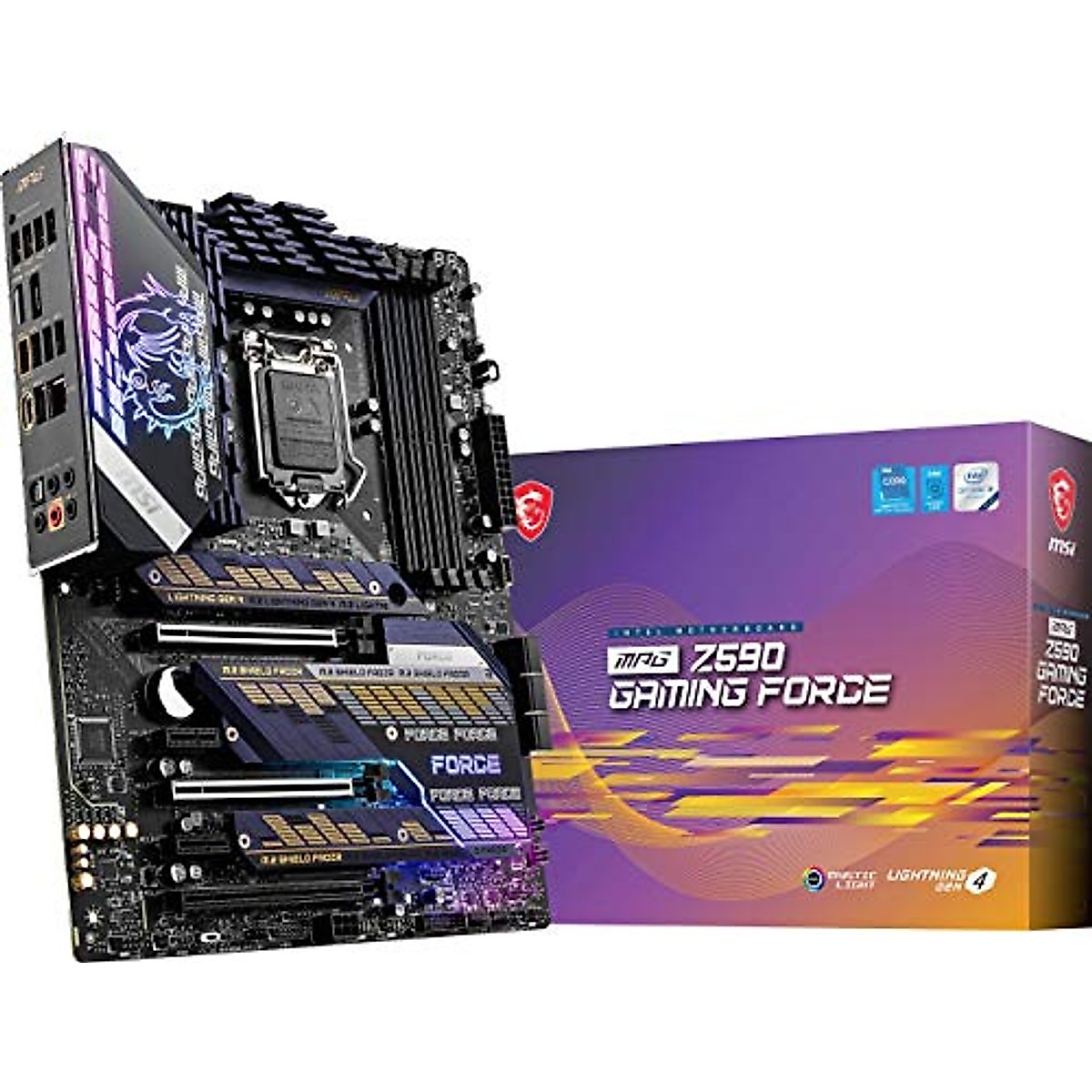 MPG MPG Z590 Gaming Force Gaming Motherboard (ATX, 11th/10th Gen Intel Core, LGA 1200 Socket, DDR4, PCIe 4, CFX, M.2 Slots, USB 3.2 Gen 2, DP/HDMI, Mystic Light RGB)