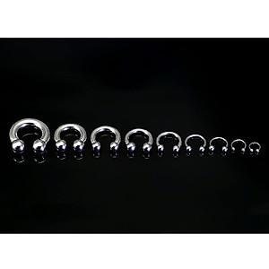 Ocptiy 0G 2G 4G 6G 8G 12G 14G 16G 20G Ear Earrings Gauges Septum Stretching Piercing Kit Surgical Stainles Steel Horseshoe cool Wide Septum Lip Ring Hoop Plug Tunnel earring Piercin Jewelry Women Men