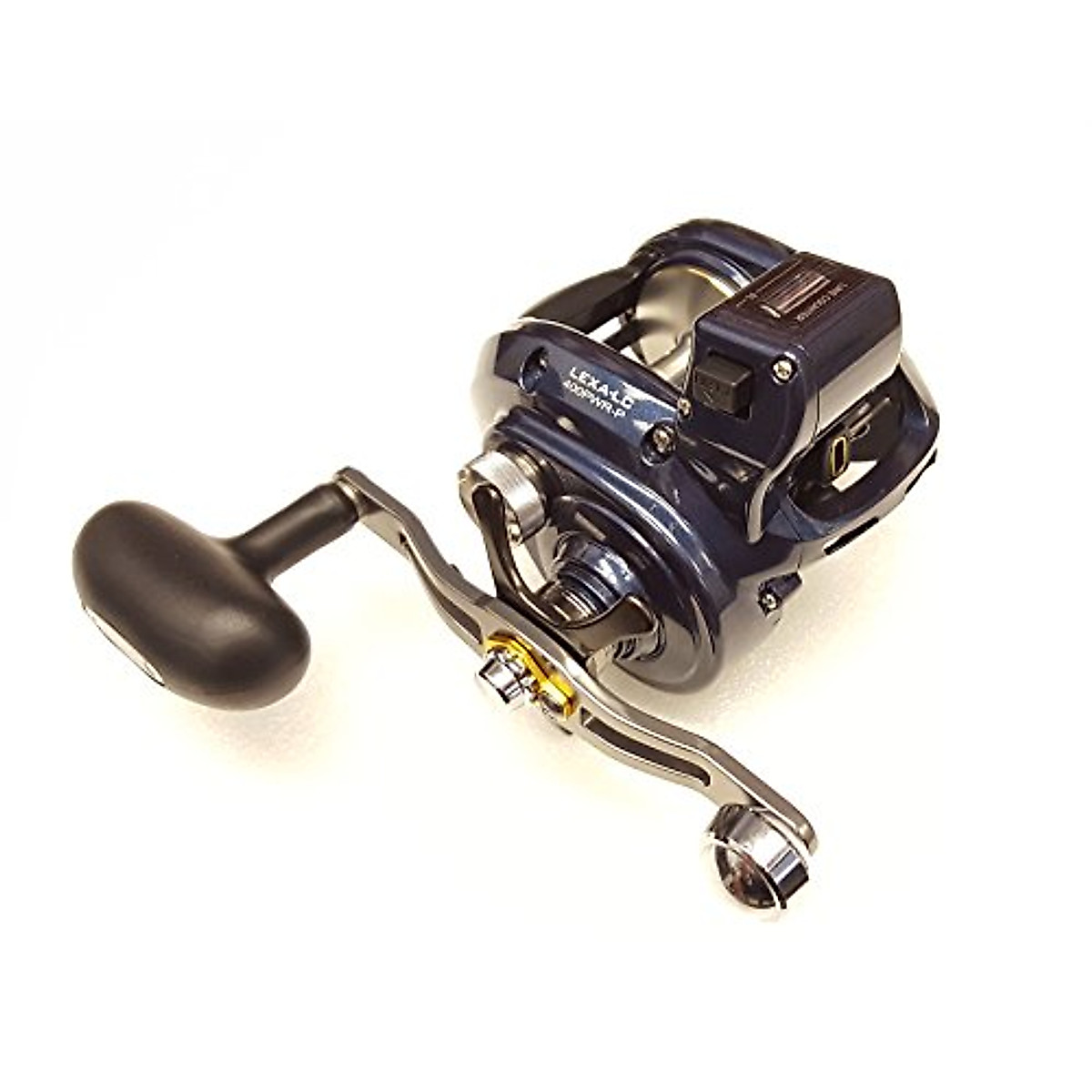 Daiwa Lexa-LC 5.5:1 Line Counter Right Hand Baitcast Fishing Reel w/ Power Handle - LEXA-LC400PWR-P