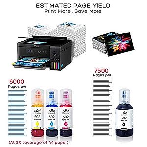 502 Ink Bottles Refill T502 Ink L&C Compatible Refill Ink Bottles Replacement 502 T502 Ink for Epson Printers